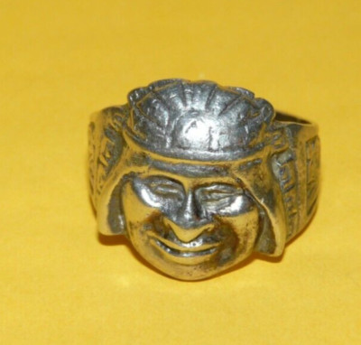 ~VTG~NATIVE~INUIT~"925"~STERLING~SILVER~ESKIMO~FACE~w/~WHALE'S~RING ...