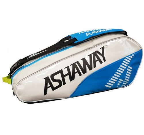 ASHAWAY ATB 868T TRIPLE BAD & SQ 9 RACKET THERMO BAG - WHITE & BLUE ...