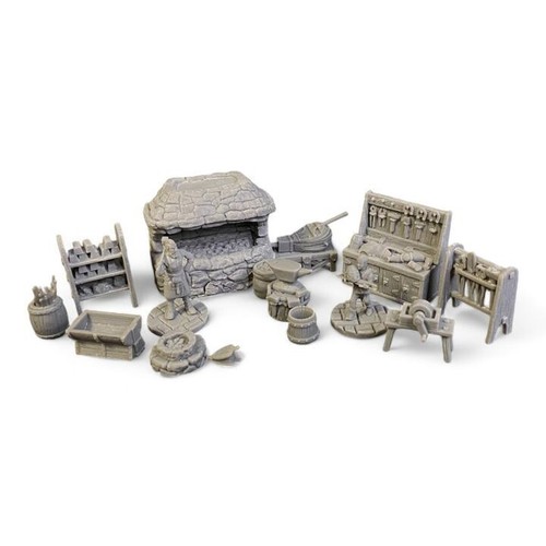 28mm Blacksmith Set Dungeons Dragons DnD D&D Market Castle Village ...