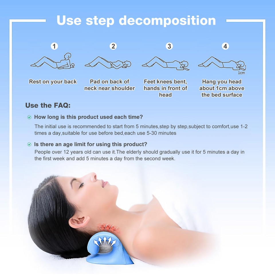 Neck Cloud Cervical Neck Stretcher Pillow Traction Device Pain Relief ...