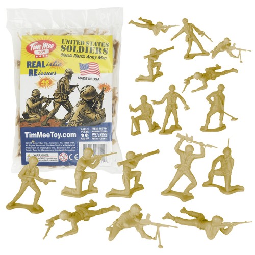 TimMee Processed Plastic Army Men 48pc Tan Tim Mee Toy Soldier Figures ...
