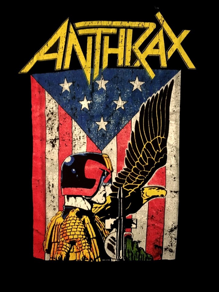 ANTHRAX cd lgo Flag / Judge DREDD EAGLE Official SHIRT MED new | eBay