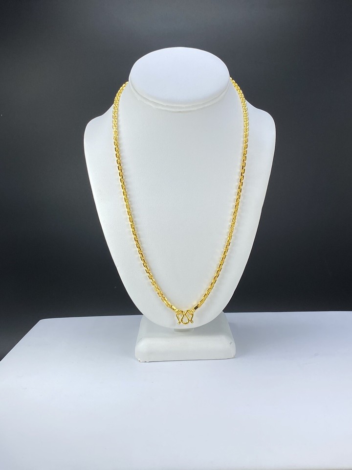 9999 24k Solid Gold anchor link chain necklace 60 Gram 22” 4mm Width | eBay