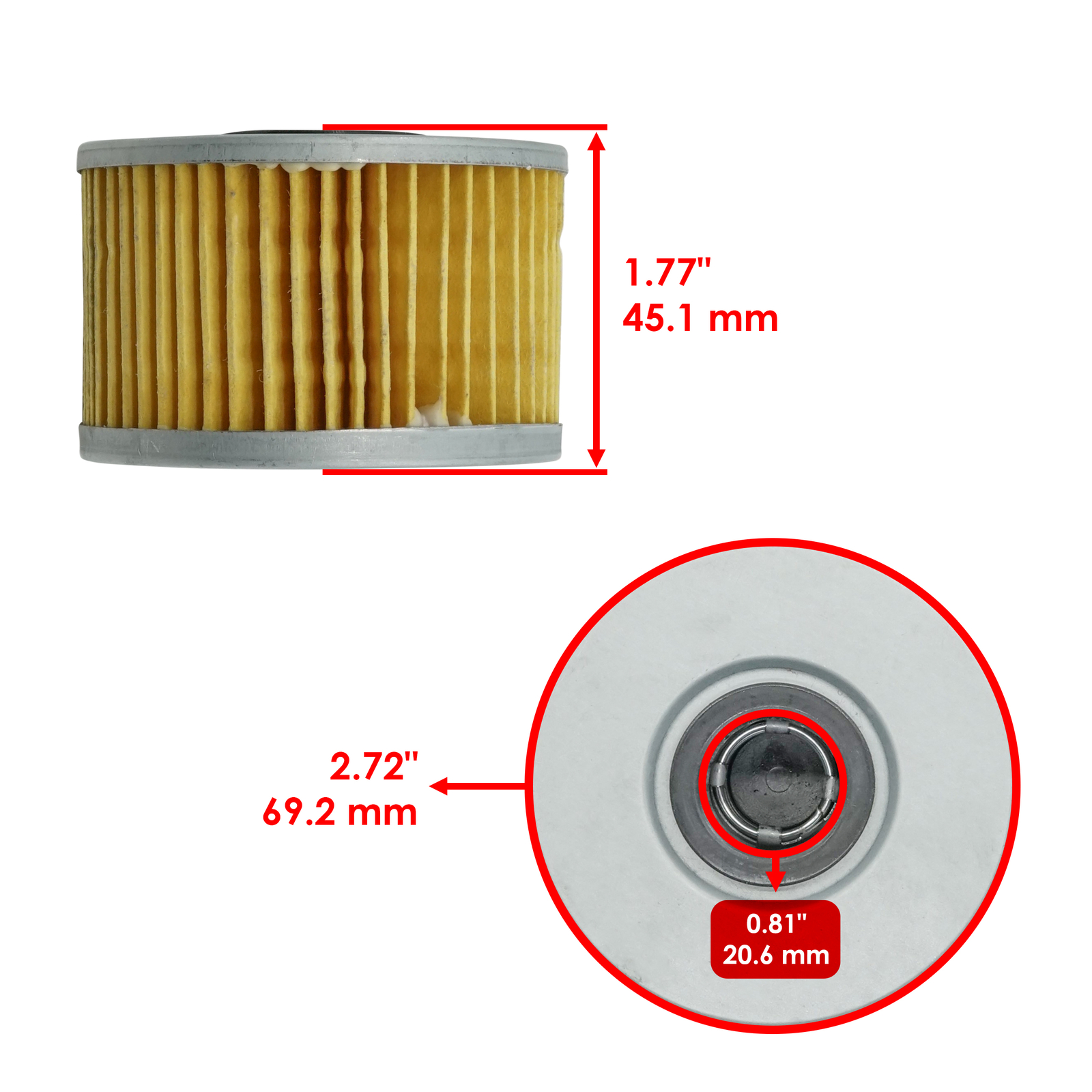 Caltric 15412-HP7-A01 15412HP7A01 Oil Filter for Honda 2016-2023 3x ...