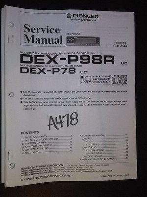 Pioneer dex-p98r p78 service manual Original Repair car cd player ...