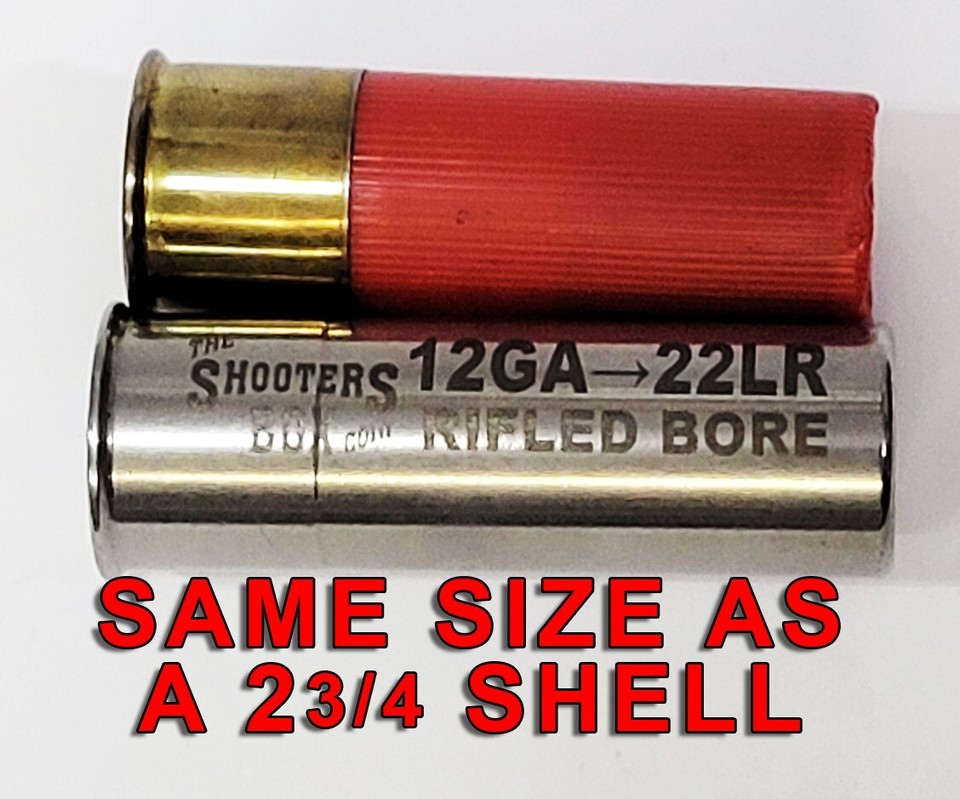 12GA to 22LR/22short RIFLED BORE Shotgun Adapter - Stainless - FREE ...