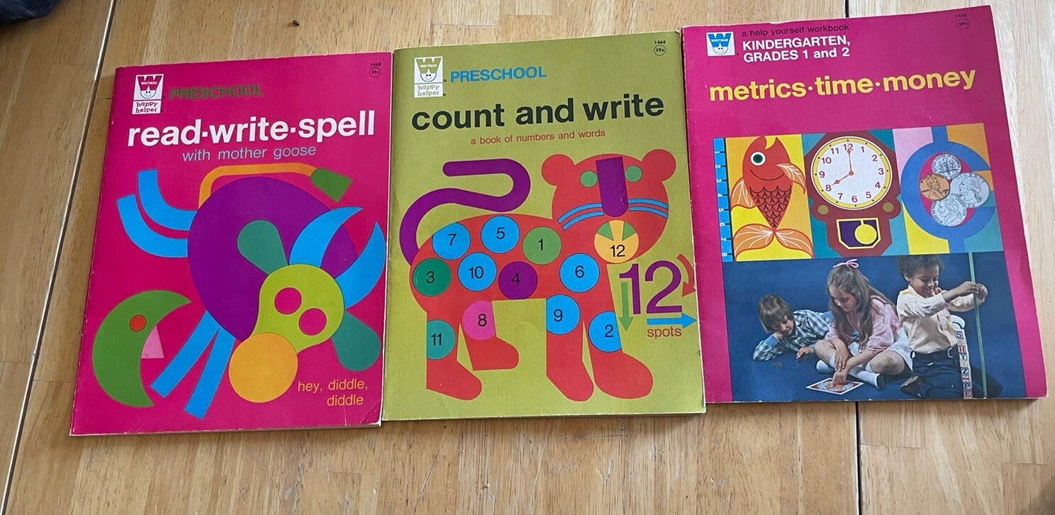 Set Of Three Whitmans Happy Helper Vintage Schoolbook Workbook Book ...