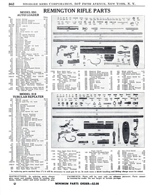 Vintage 1952 Remington Rifle Parts Model 550 512 Gun Advertisement ...