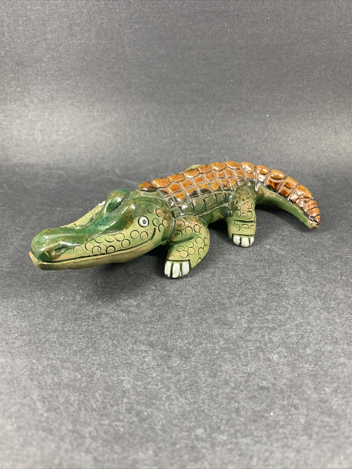 Casals Pottery Alligator Crocodile Hand Made Enameled Glazed Clay ...