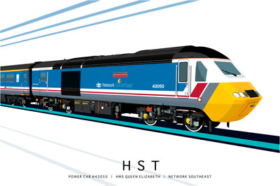 ARTWORK PRINT - HST POWER CAR #43050 | NETWORK SOUTHEAST LIVERY | eBay UK