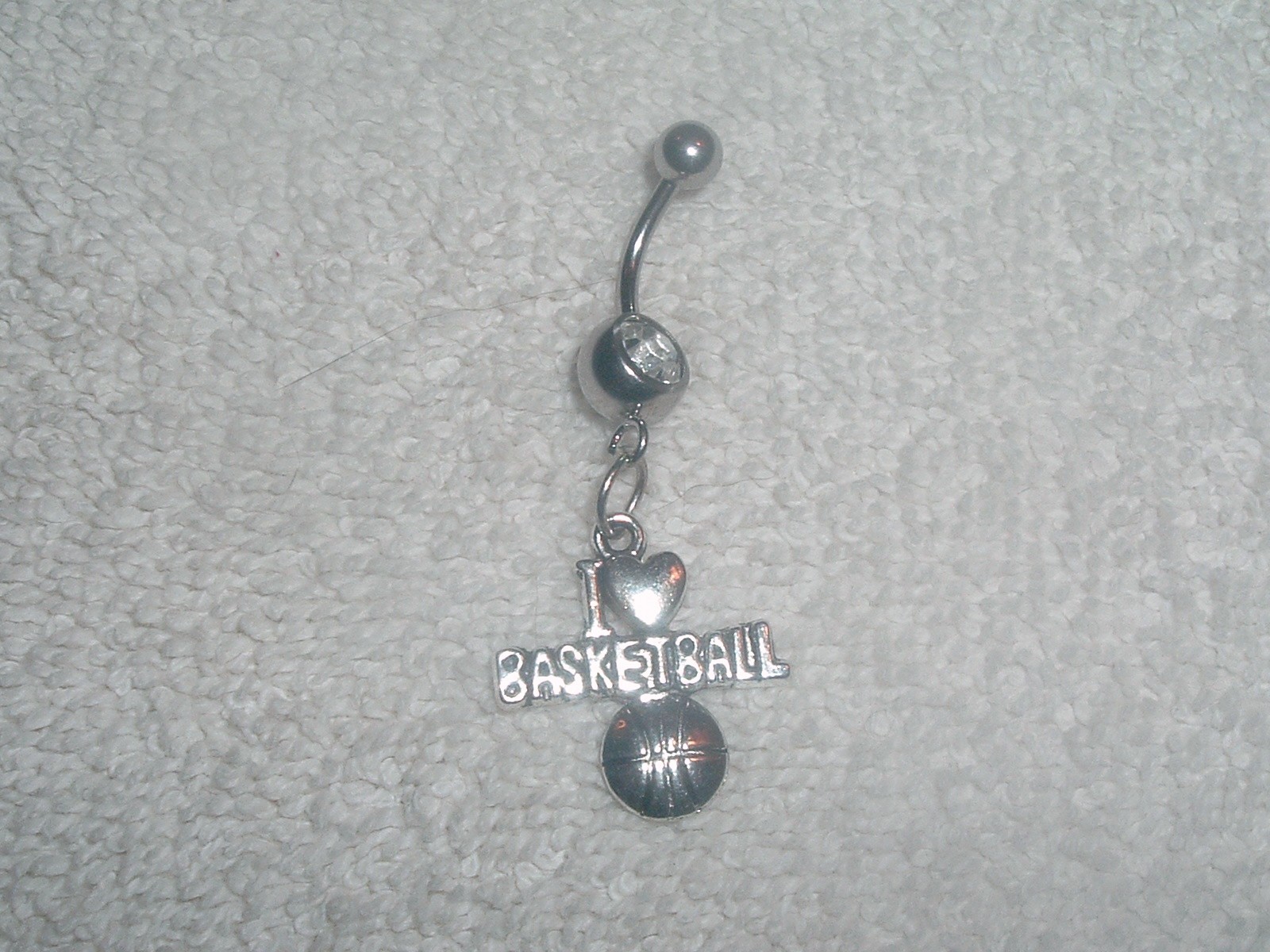I Heart Love Basketball Charm Belly Button Navel Ring Body Jewelry ...