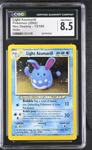 CGC 8.5 Light Azumarill 2002 Neo Destiny 13/105 Holo Pokemon Card | eBay