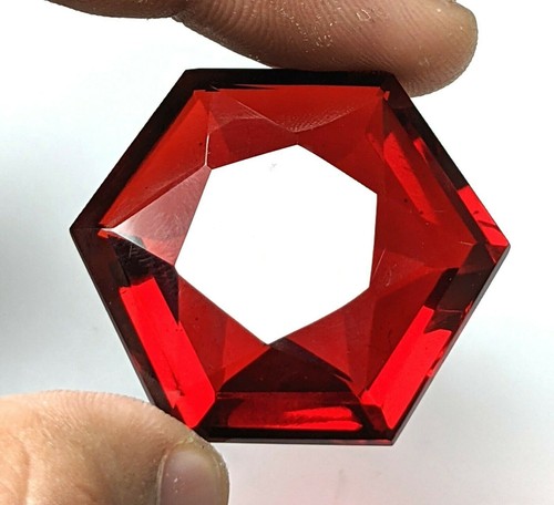 Large Red Topaz 71.90 Ct. Hexagon Cut Loose Gemstone for Ring/Pendant ...