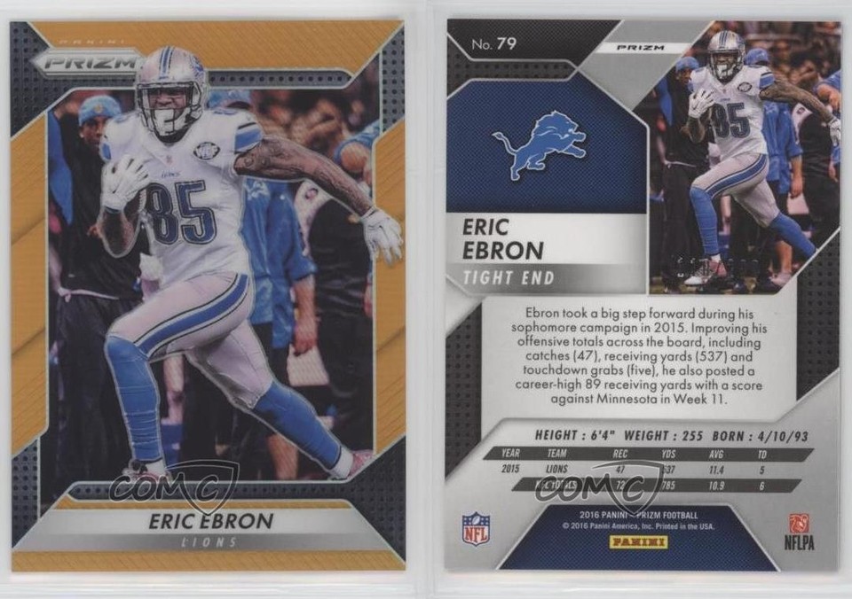 2016 Panini Prizm Orange Prizm 110/299 Eric Ebron #79 3t2 | eBay