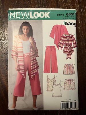 New Look 6651 UNCUT Sewing Pattern, Misses' Pajamas, Size 6-16 | eBay