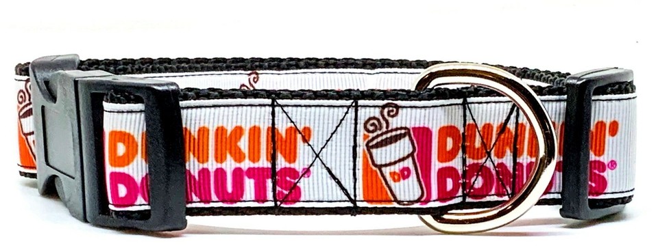 Dunkin Donuts dog collar handmade adjustable buckle 1"or 5/8" wide or ...