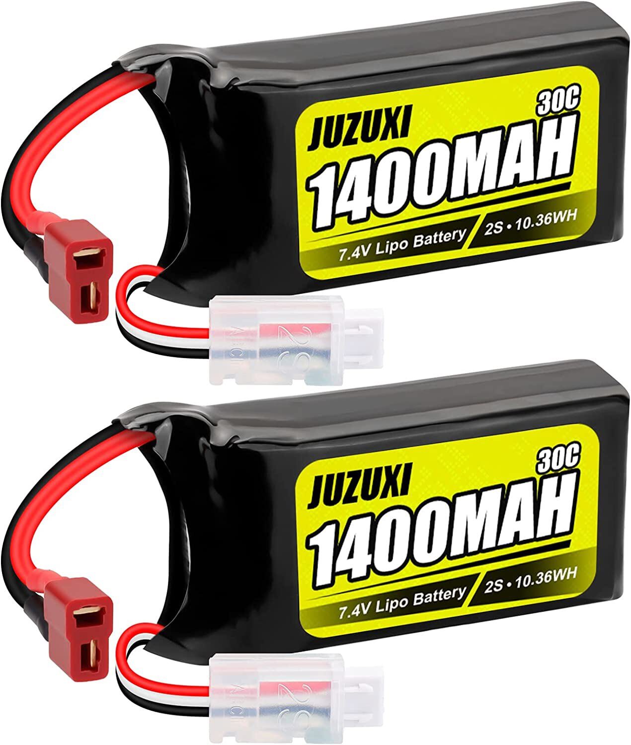 2S Lipo Battery 1400mAh 7.4V with Deans T-Plug for 1/10 1/16 1/18 1/24 ...