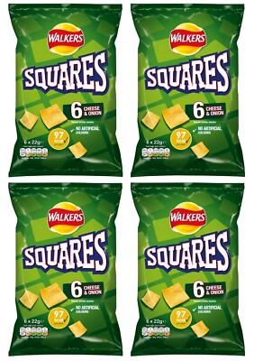 Walkers Squares Cheese & Onion Multipack Snacks 6 x 22g PACK OF 4 | eBay UK