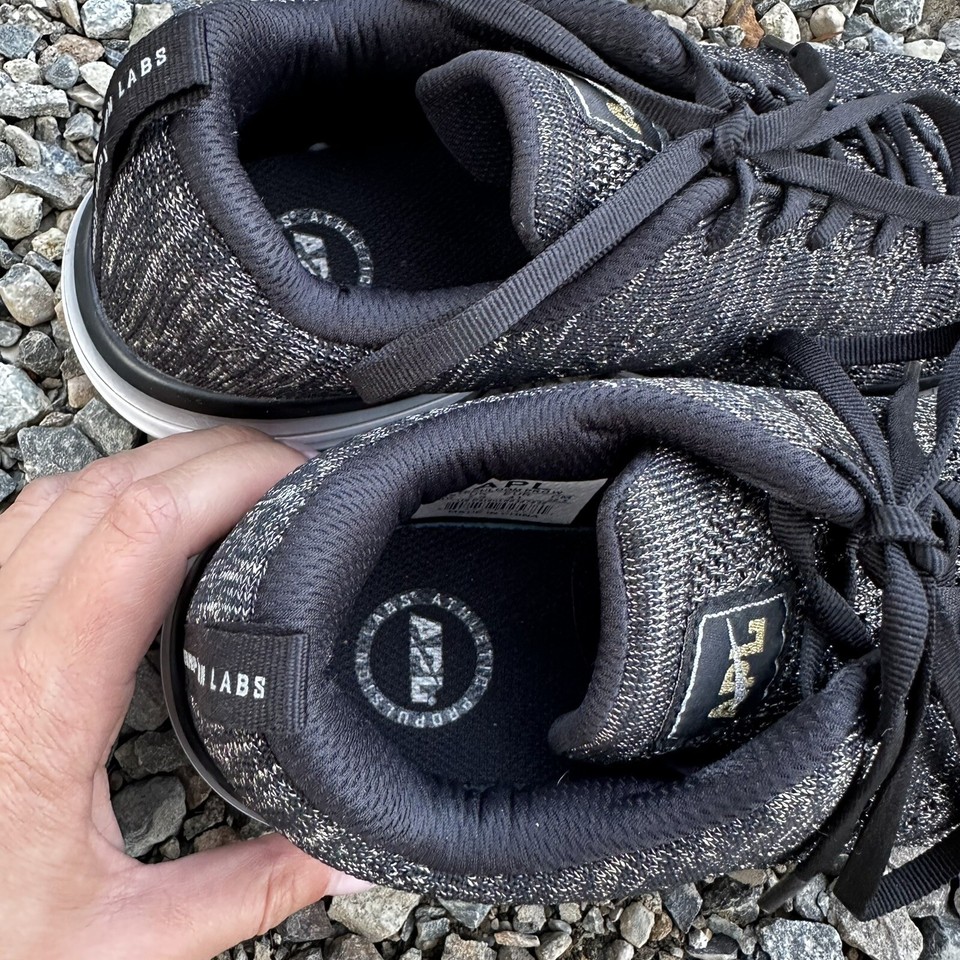APL Techloom Pro Running Shoes Women’s Size 10 Black Metallic Gold Lace ...
