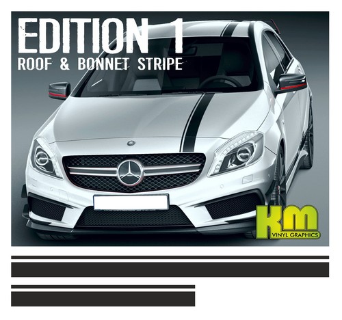 Mercedes Edition 1 Style Roof & Bonnet Stripe Decal Graphics - A Class ...