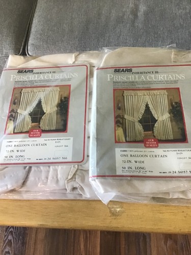 Vintage Sears Pricilla Curtains/ Balloon Curtains 72/50 | eBay