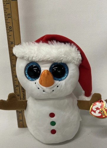 Ty Beanie Boos Scoop the Snowman 9" Larger Size Christmas Plush Gift ...