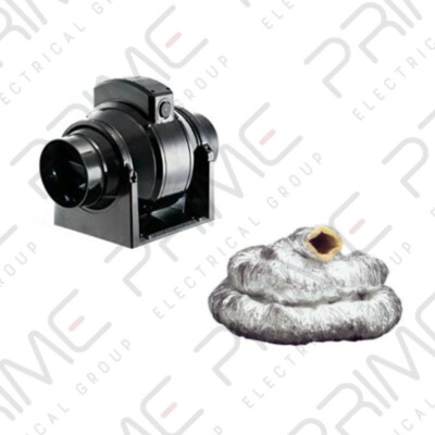 Manrose MF100T In-Line Extractor Fan with Timer 100mm/4" + 6m Insulated ...