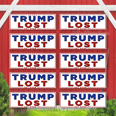 Trump Lost Get Over it - Pro Biden Democrat Bumper Sticker - 9 INCH ...