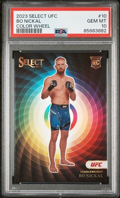 BO NICKAL 2023 Panini Select UFC #10 Rookie RC Color Wheel PSA 10 GEM ...