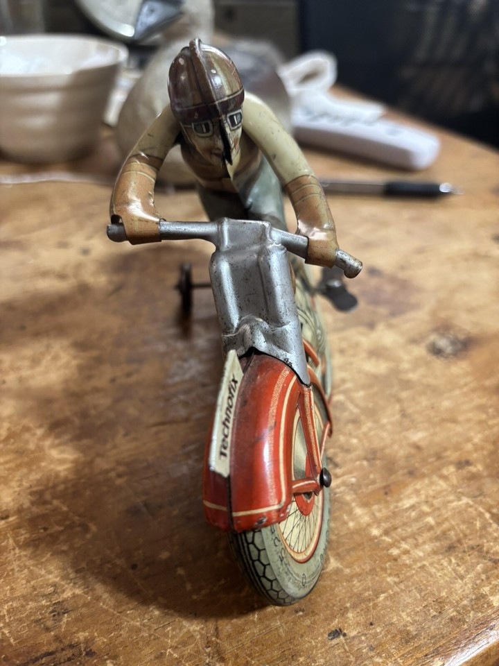 Vintage Technofix Motorcycle Tin Litho Wind Up U.S. ZONE GERMANY 1940s ...