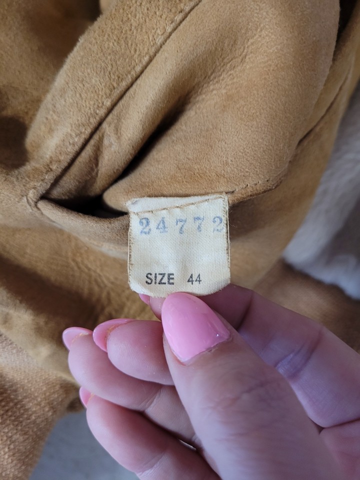 VINTAGE 50s SUEDE JACKET DUPONT QUILON BOMBER SHERPA LINED CONMATIC ZIP ...