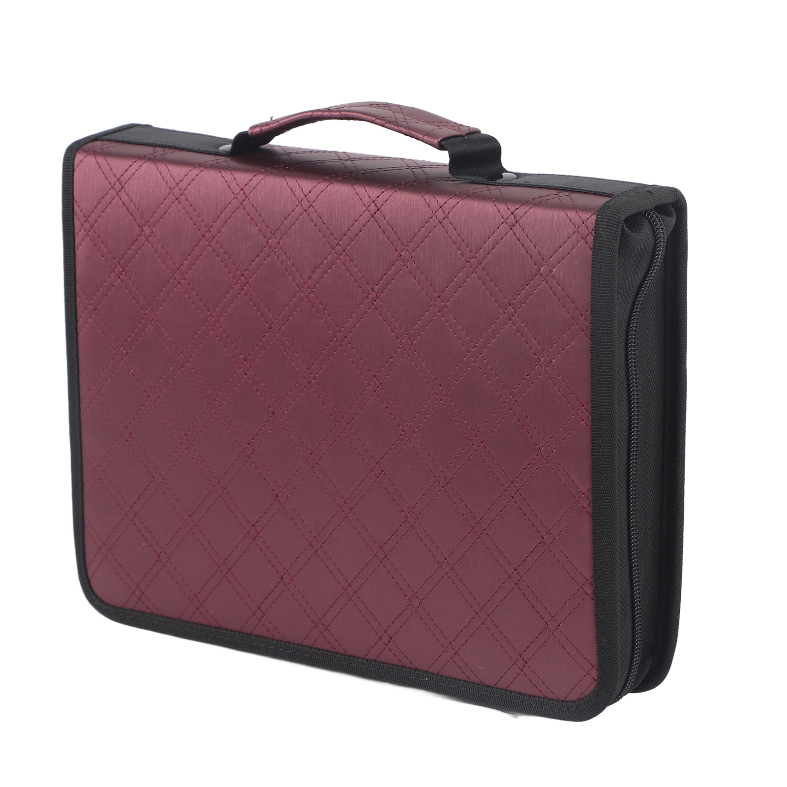 Portable Large Capacity PU Leather Fabric Pencil Case Zipper Pen Bag ...