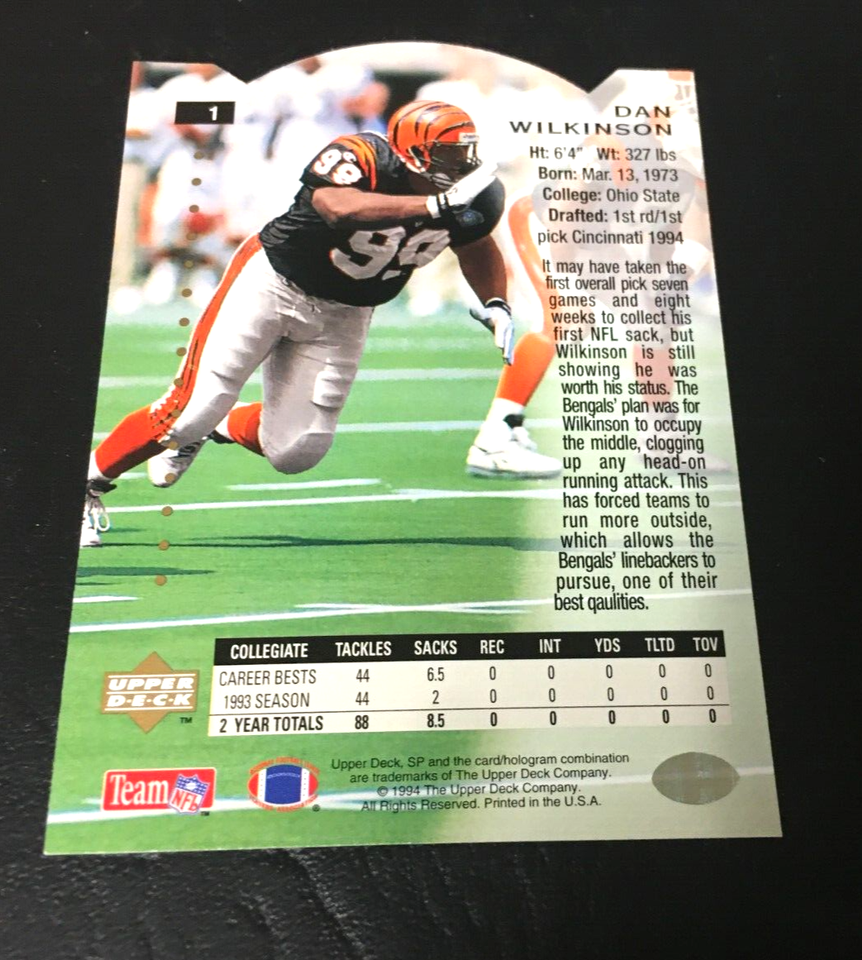 DAN WILKINSON ROOKIE 1994 UPPER DECK SP FOIL DIE-CUT #1 Ohio State ...