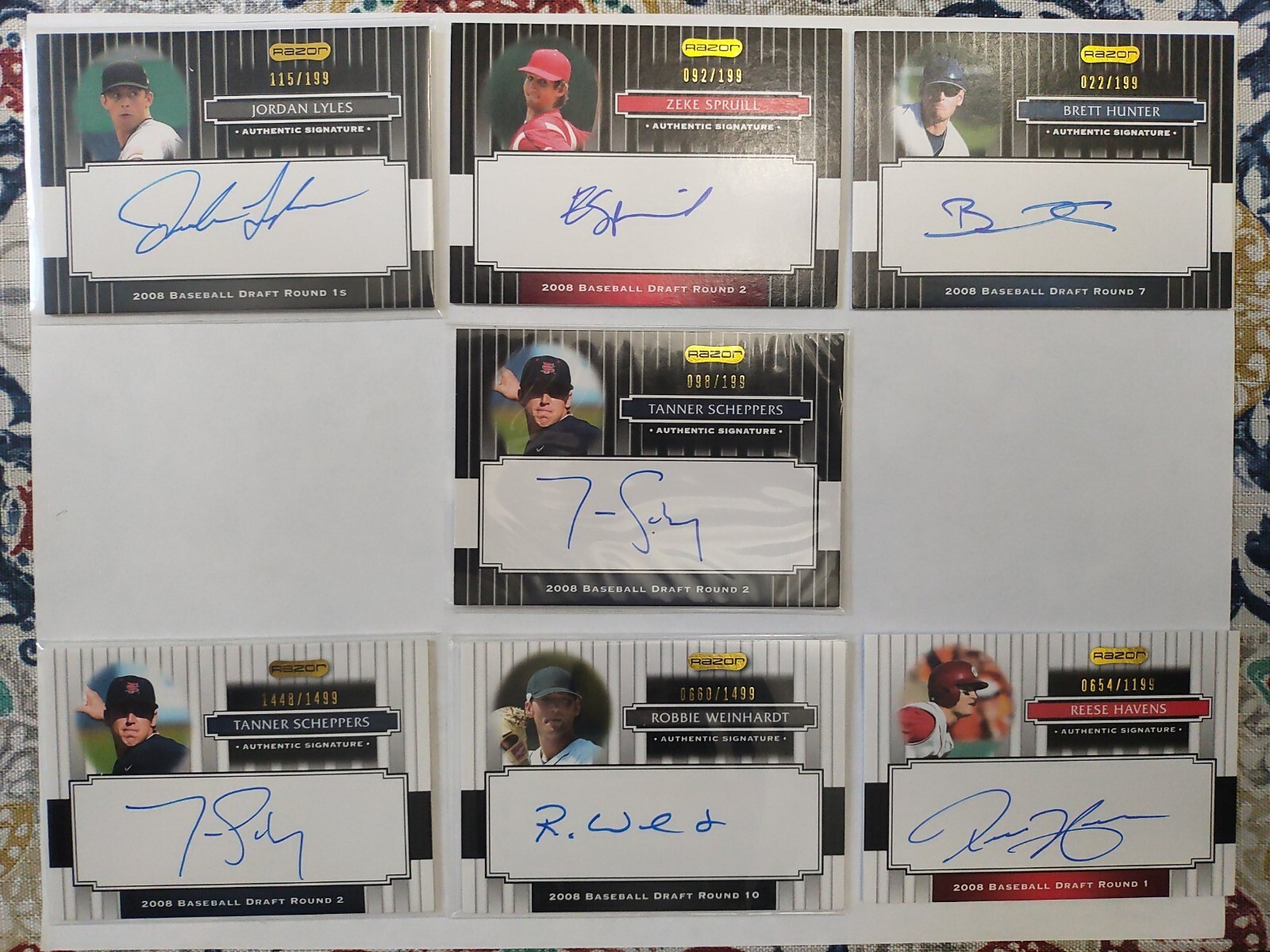 2008 Razor Auto Lot Jordan Lyles, Spruill, Hunter, Scheppers, Weinhardt ...