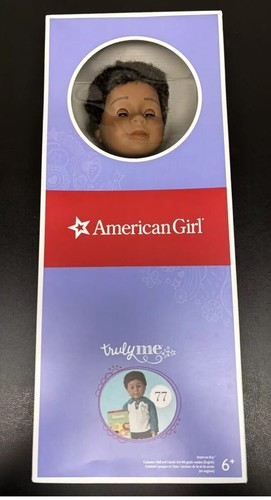BNIB American Girl 18" Boy Doll Truly Me #77 Dark Skin Brown Short Hair ...
