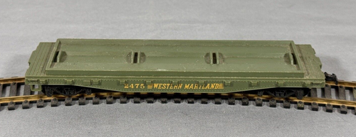 Vintage Tyco Model RR Train Flat Car Skid 2475 'Western Maryland' 1:87 ...