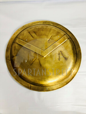 Halloween 300 Medieval Spartan Shield Brass Finish Round 24" Spartan ...