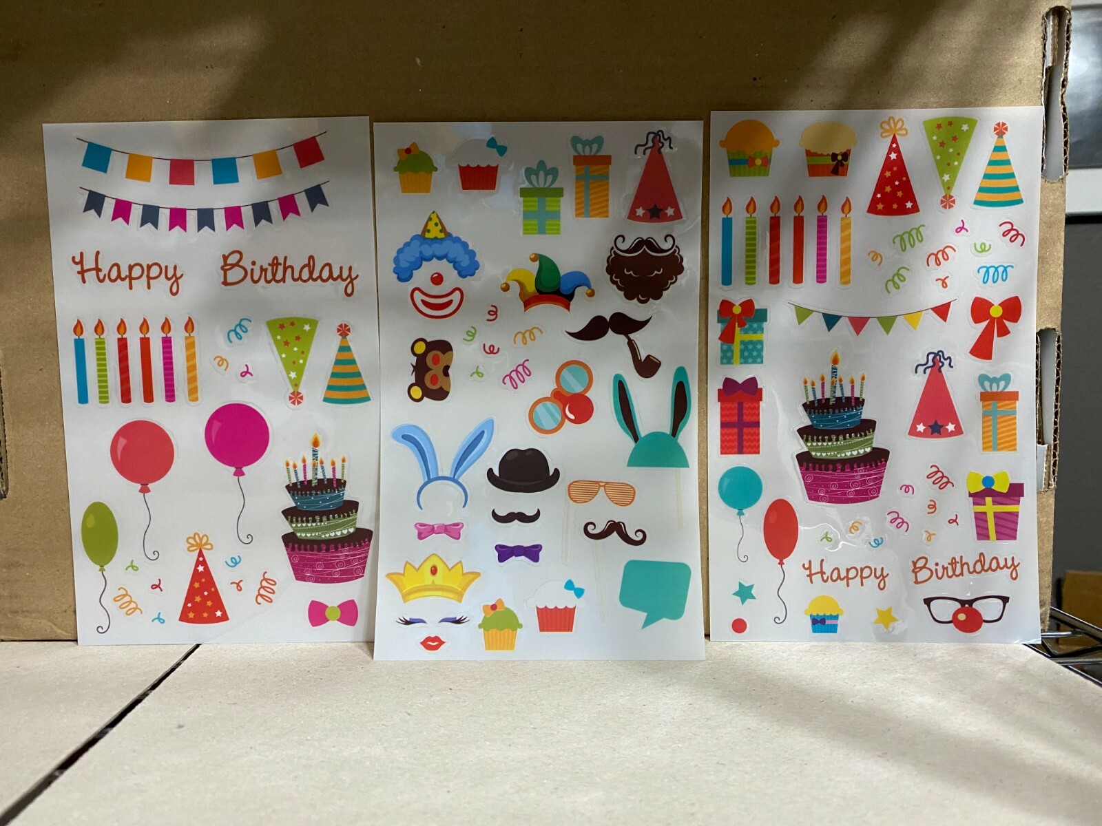 Set of 3 Sheets of HAPPY BIRTHDAY Scrapbooking Stickers Craft Art | eBay