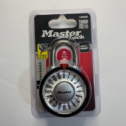Master Lock 1588D Large Magnified Combination Padlock Black/Silver EZ ...
