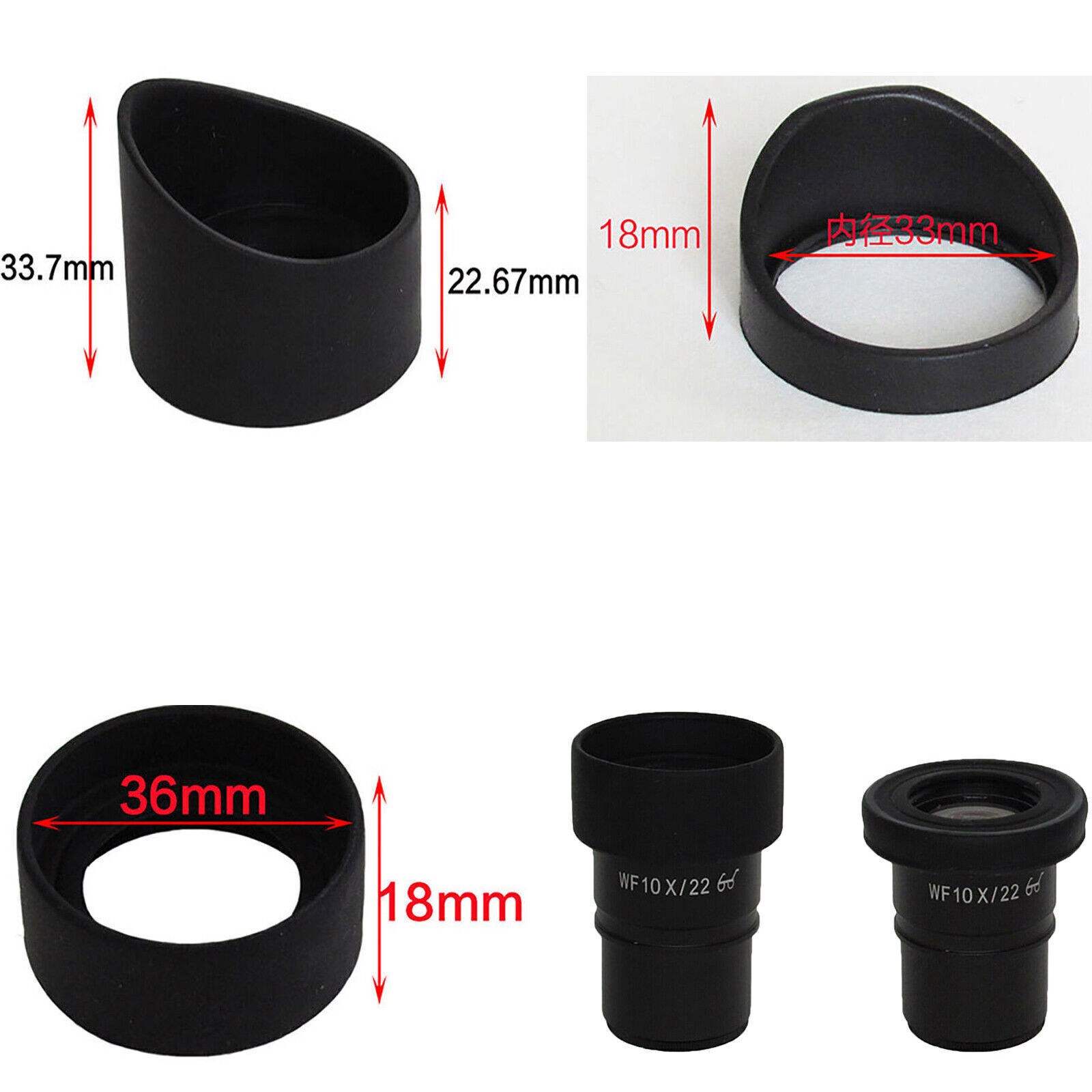 For Microscope Telescopes Binocular Eyepiece Rubber Cover Eye Cups ...