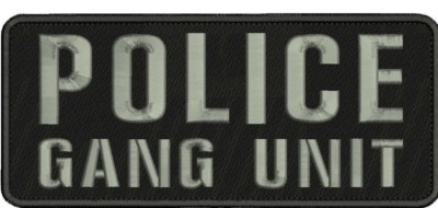 police gang unit embroidery patch 4x10 hook on back blk/gray///// | eBay