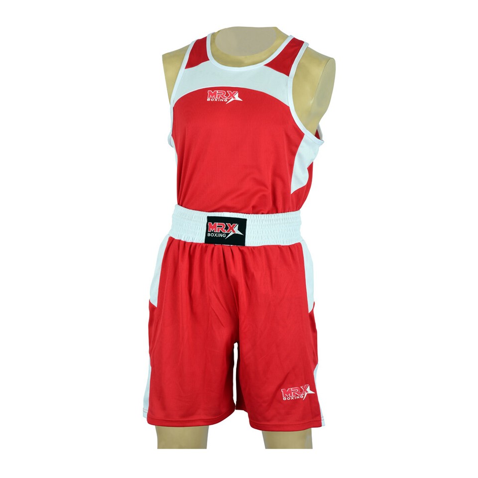 MRX Mens Boxing Jersey Trunk Tank Top Set Suit Shorts Fighting ...