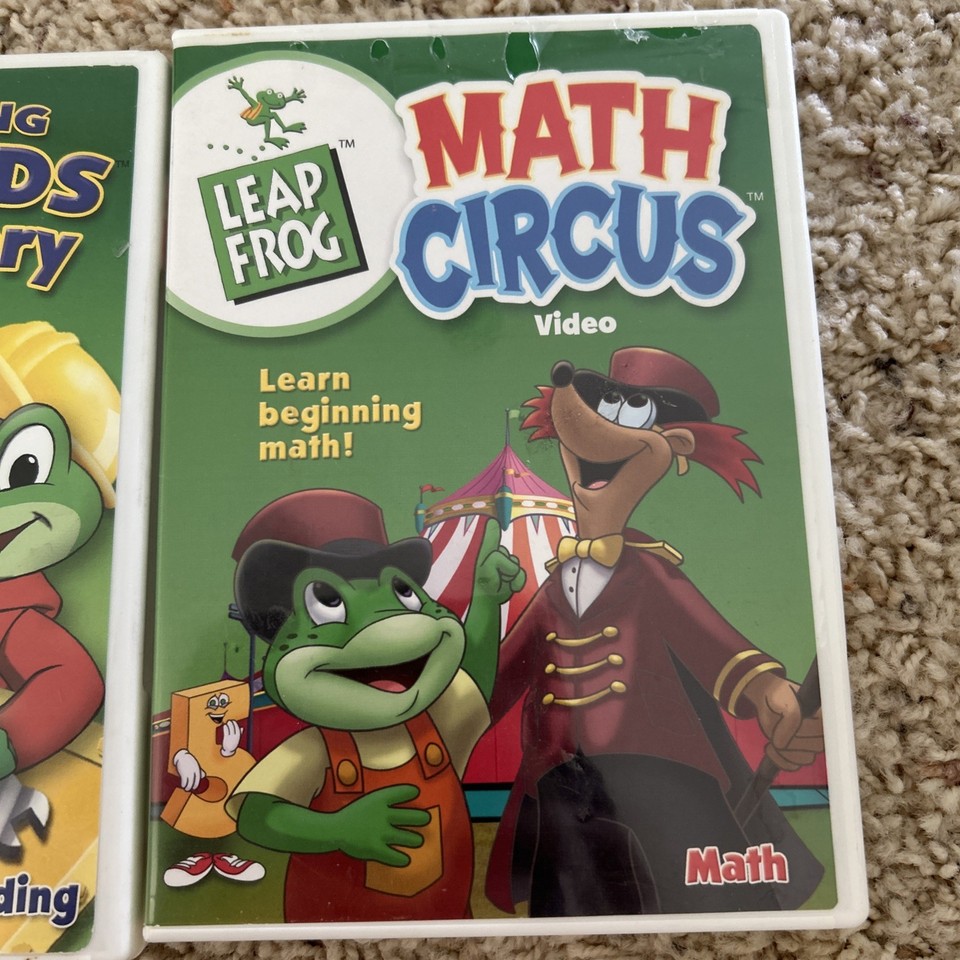 2 Leap Frog Learning DVD DVDs Talking Words Factory & Math Circus | eBay