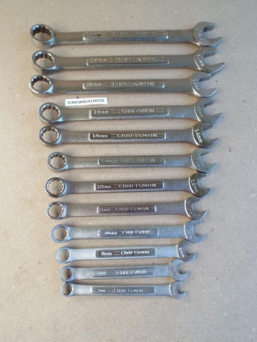 12 Pc VTG Craftsman Metric Combination Wrench 7mm - 18mm USA (Pls Read ...