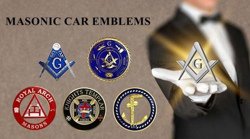 Square & Compass Masonic Car Emblem Freemason Cut-Out Silver & Blue ...