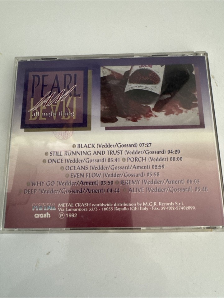 Pearl Jam - All Night Thing CD 1994 - New Castle Live - Rare! Mint/Like ...