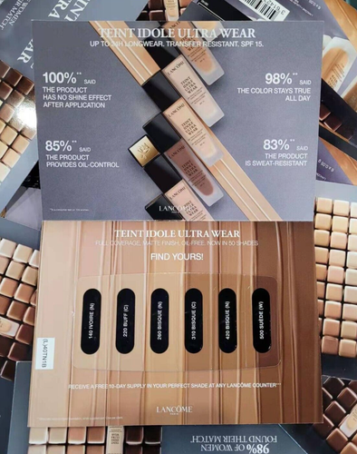 50 X Lancome Teint Idole Ultra Wear Foundation 6 Shades Sample Cards | eBay