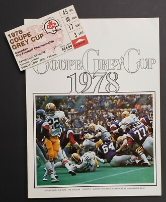 1978 Exhibition Stadium Grey Cup CFL Program Edmonton vs Montreal ...