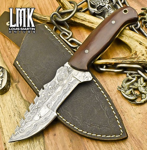 LMK Forged Full Tang Knife Rain Drop Damascus Micarta Hiking Unique | eBay
