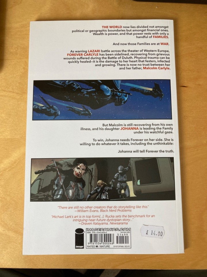 Lazarus Vol 5 "Cull" Greg Rucka, Lark (Stumptown, Batman, Punisher, Old ...